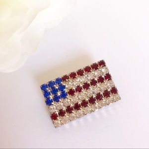 Jewelry | Vintage Rhinestone American Flag Pin | Poshmark